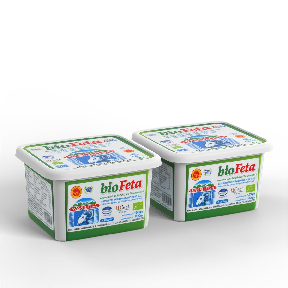 Vassilitsa BIO Feta 2x 1kg – Griechischer Schafskäse, 36,99